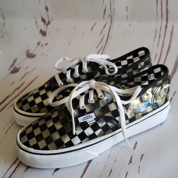 Vans | Shoes | Vans See Through Clear Plastic Checkered Boy Shoes ...